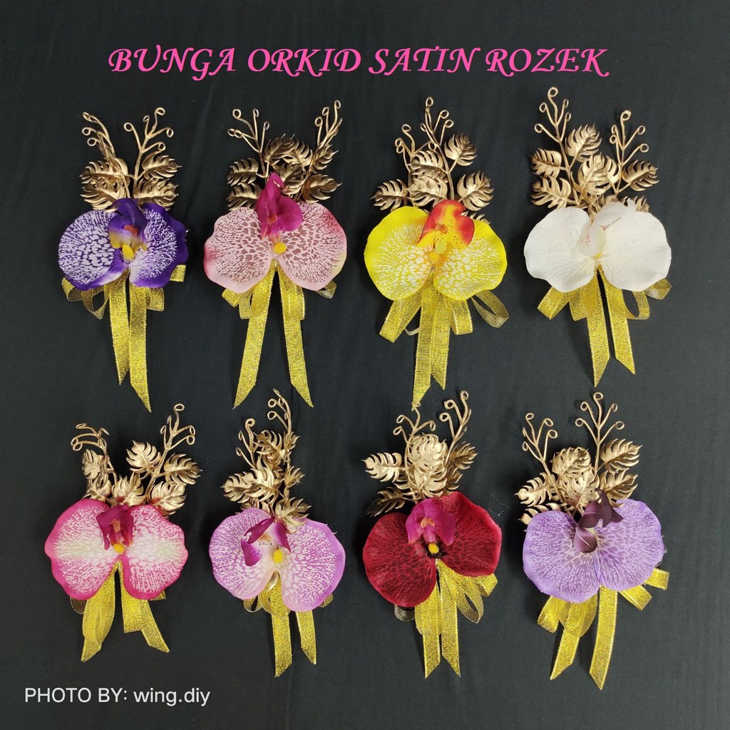 1 PCS | BUNGA ORKID SATIN ROZEK/ BUNGA KENDARAT/ BUNGA DADA/ ORCHID ...