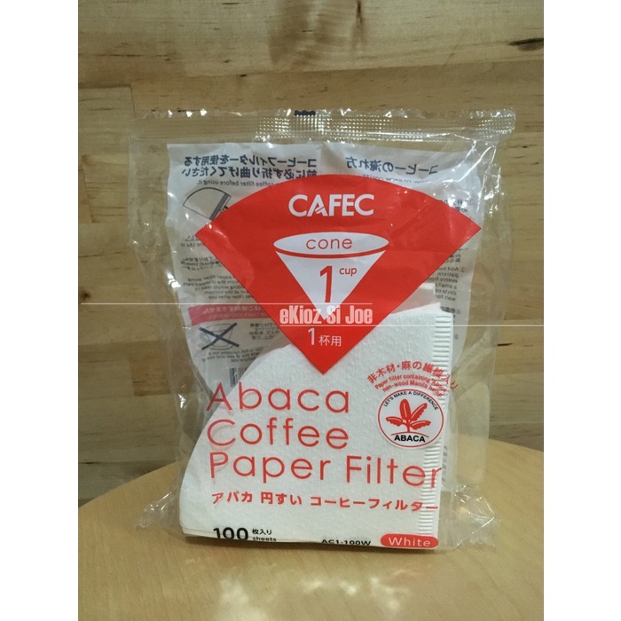 Cafec ABACA V60 01 STYLE PAPER FILTER WHITE 100 Sheets AC1-100W ...