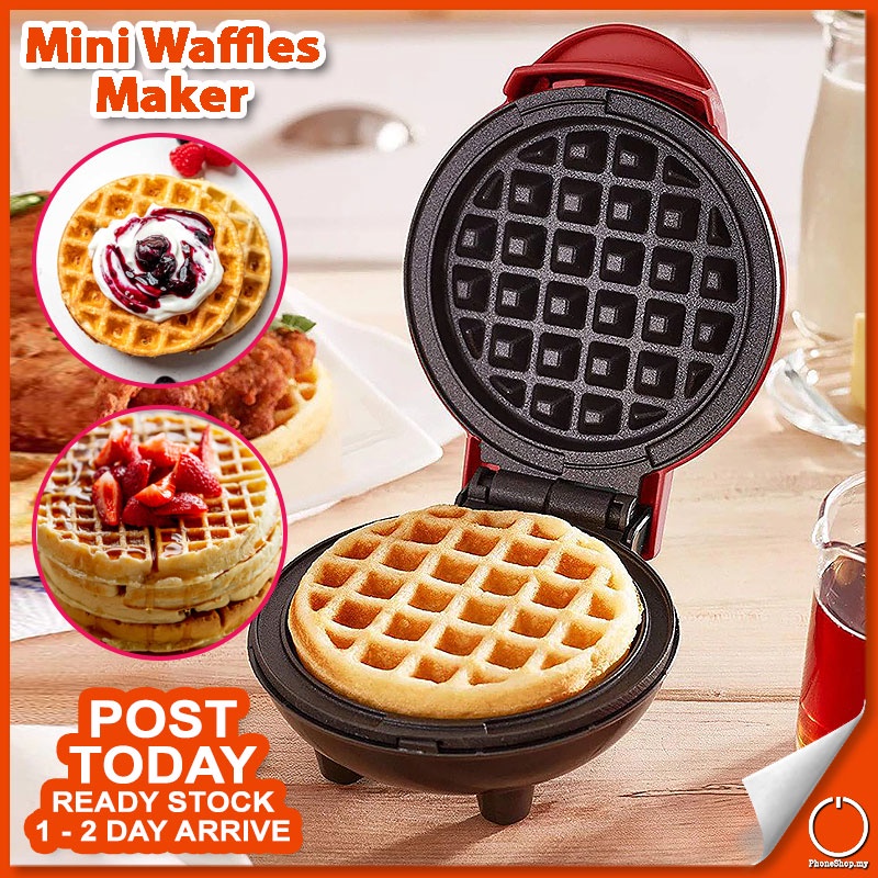 𝟓 𝐌𝐈𝐍 𝐁𝐀𝐊𝐄 Electric Mini Waffle Maker Machine Sandwich Egg Cake Pancake ...