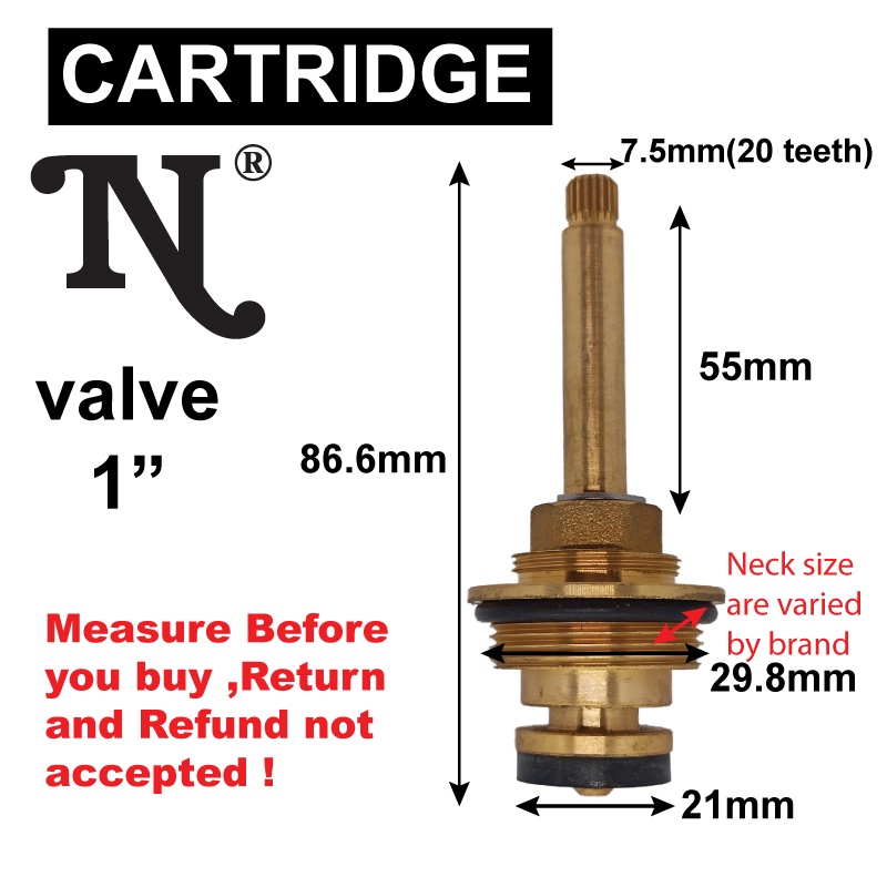 Stop Cock Cartridge Stopcock / Handle Piece 1/2" - 1" Concealed / Black ...