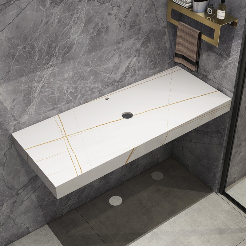 WL Table Basin Stone Plate Countertop Wall-Mounted Bathroom Vanity ...