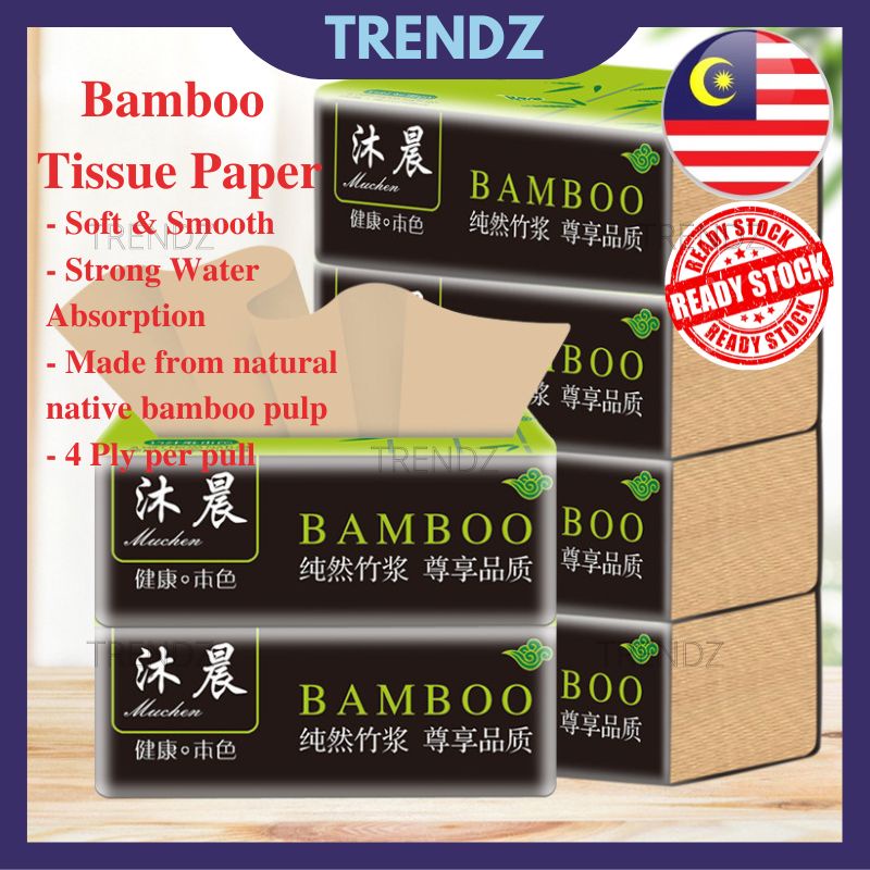 Bamboo Tissue Soft Paper 4ply Facial Tissue 210 sheets Kertas Tisu ...