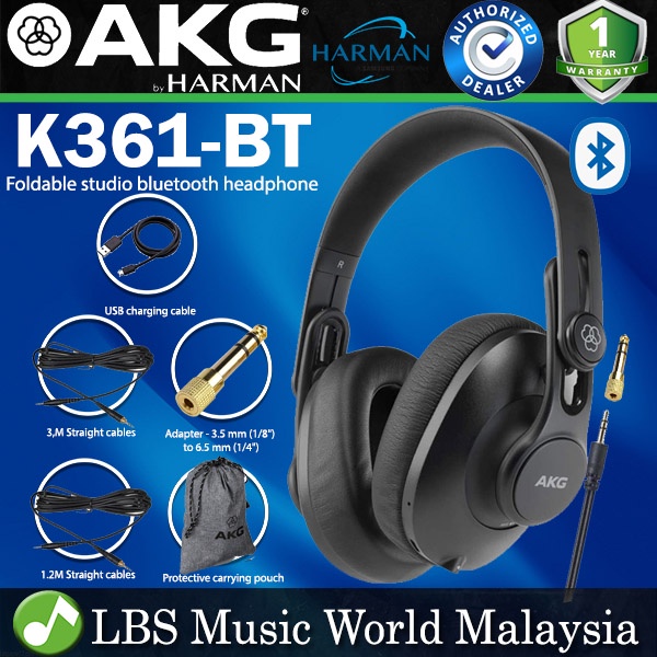 AKG K361-BT Pro Audio Bluetooth Over Ear and Foldable Studio Wireless Headphones (K361BT K361 BT ...