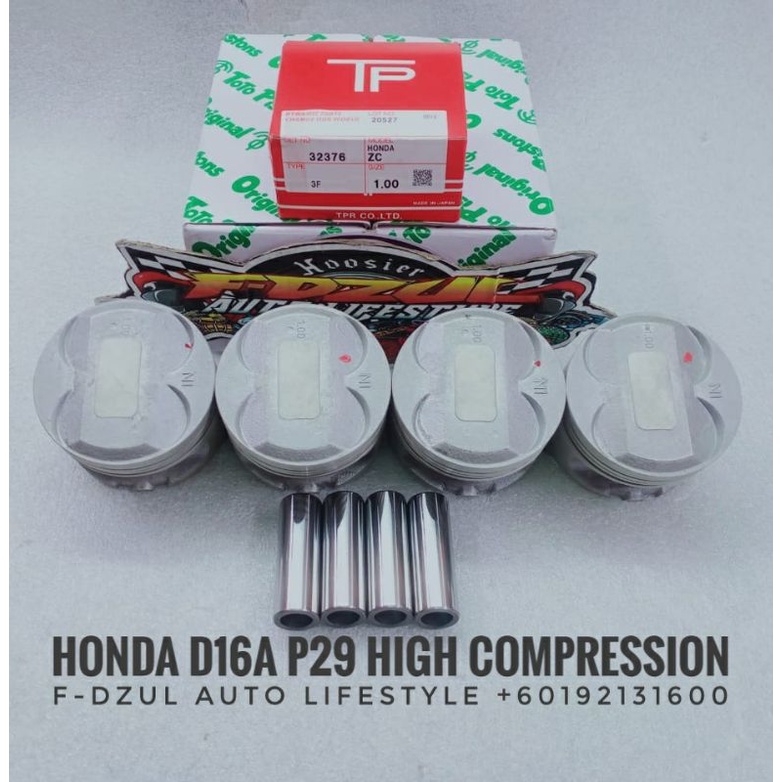Toto Piston Honda D16A P29 High Compression Mod 4G15 75MM 75.5MM 76MM ...