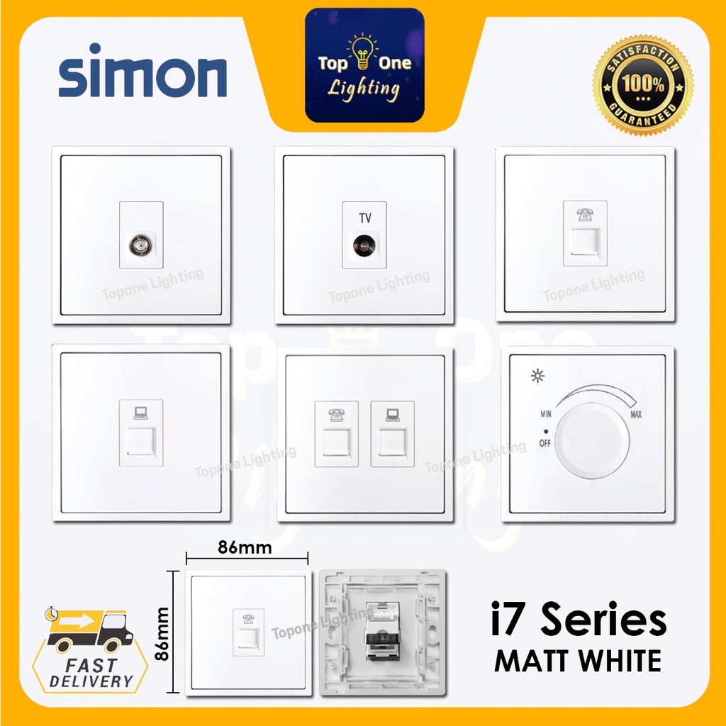 Simon i7 Series Switch / Switches & Socket Outlet (MATT WHITE) | Shopee ...