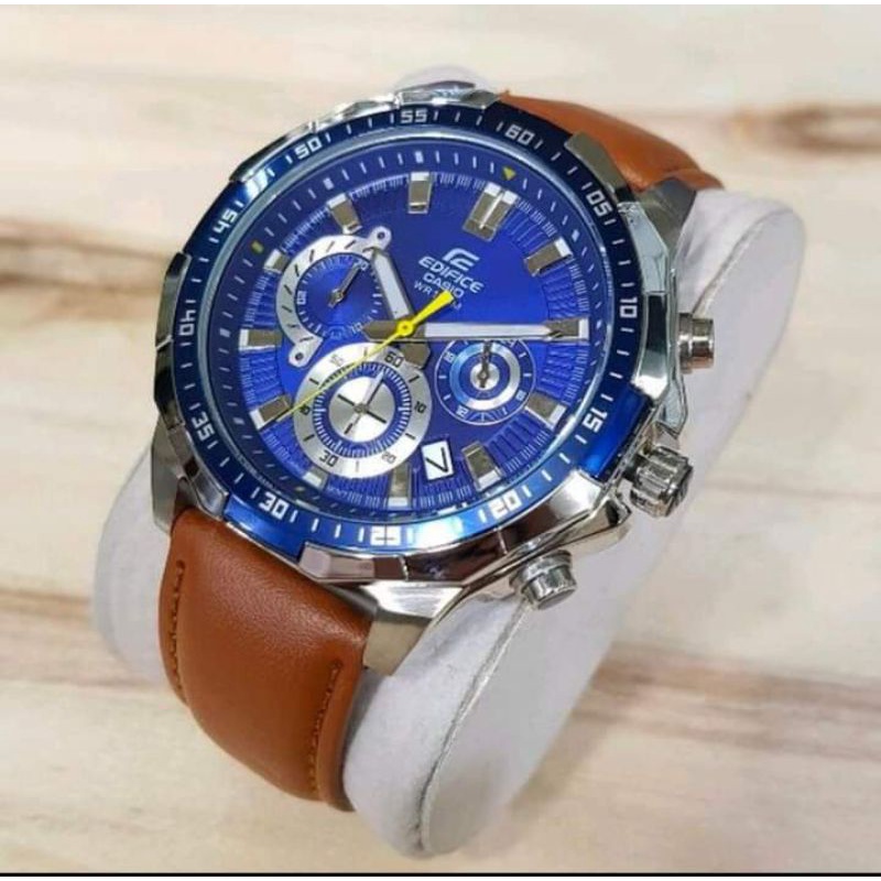 Casio Edifice Chronograph Leather Watch For Men | Shopee Malaysia
