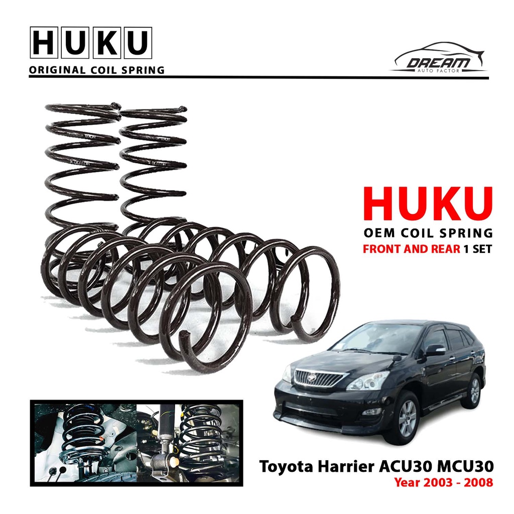 Toyota Harrier ACU30 MCU30 HUKU Coil Spring Front And Rear Set | Shopee ...