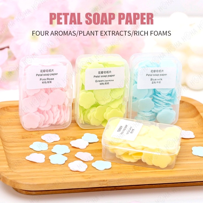 Soap Flower Anti Virus Disposable Soap Paper Travel Hand Wash Soap ...