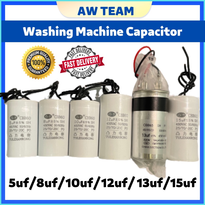 CBB60 Washing Machine Capacitor 5uf 8uf 10uf 12uf 13uf 15uf 450V Motor ...
