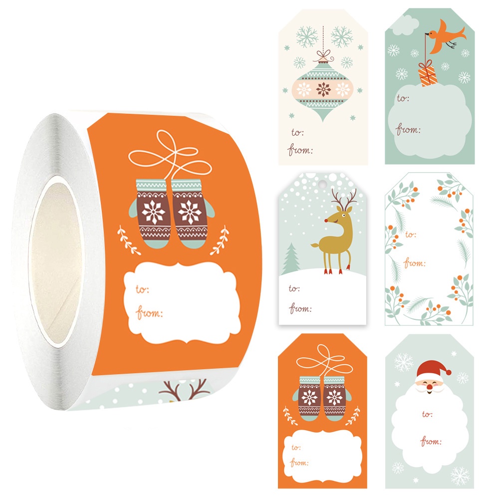 50-250pcs Merry Christmas Sticker Holiday Party Gift Box Decoration ...