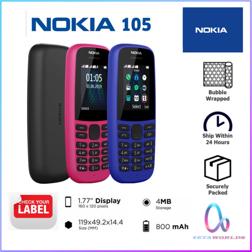 Nokia 105 2022 Edition -Dual SIM card slots (1 Year Warranty) (Ready ...