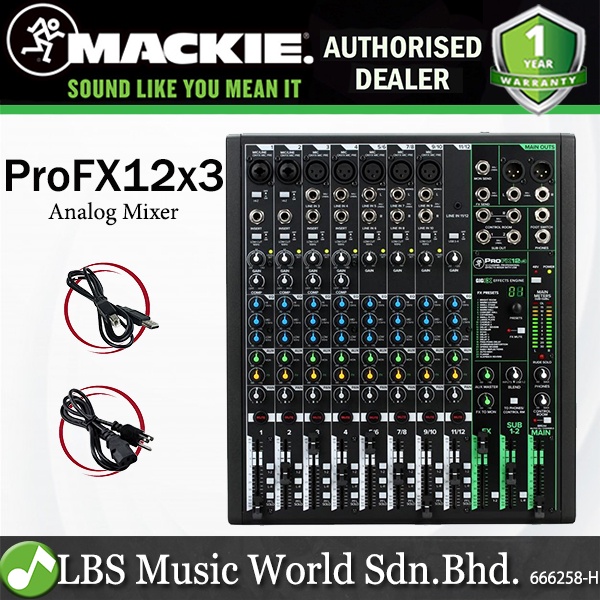 Mackie ProFX12v3 12 Channel Mixer Compact USB Mixers with Effects (Pro ...