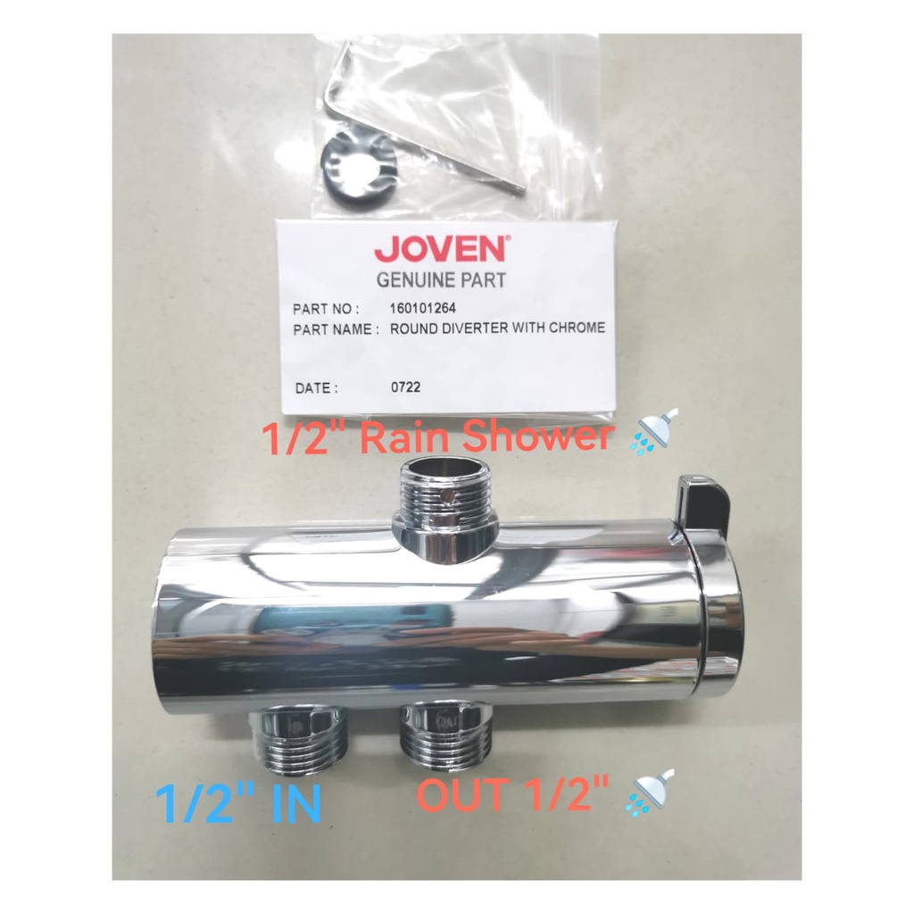 JOVEN / ALPHA / CENTON Rain Shower ROUND Diverter Valve control 1/2 ...