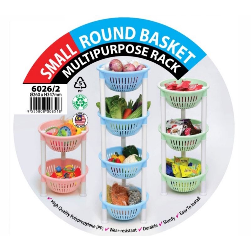 Rak bulat seberguna 3,4 tingkatMultipurpose Rack Small & big Rak Kecil ...