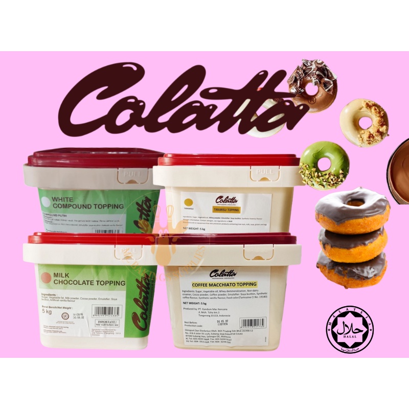 [READY STOCK] Colatta White Chocolate Topping 5kg / Donat Deco Donute ...