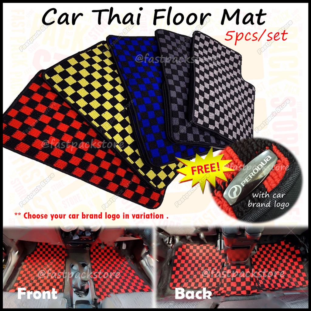 FREE Car Brand Logo Thai Floor Mat Dadu Mat Dice Mat Car Carpet Karpet ...