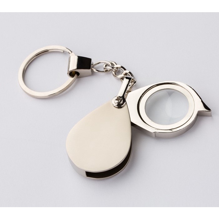 Keychain Portable 10x Magnifying Glass Jewelers Map Spotlight Ignition ...