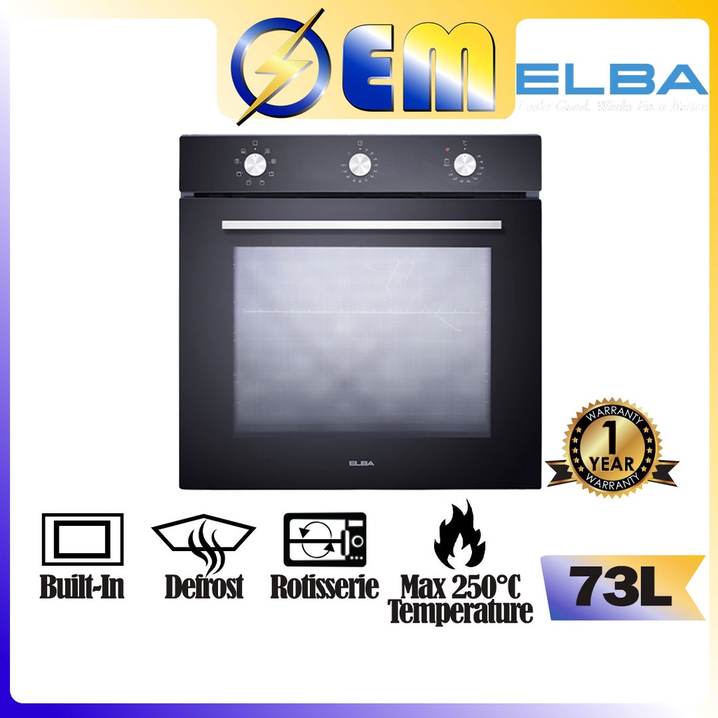 73L ELBA Built-In Big Oven Ketuhar | Quick Defrost | EBO-M7388(BK)/EBO ...