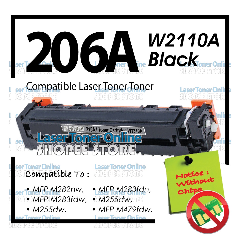 HP206A Black Compatible for HP 206A HP206X W2110A Color Laserjet Pro ...
