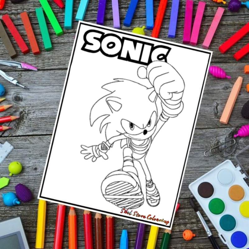 Sonic Theme Children's Coloring Paper 05 / Drawing Paper (10 Drawing ...