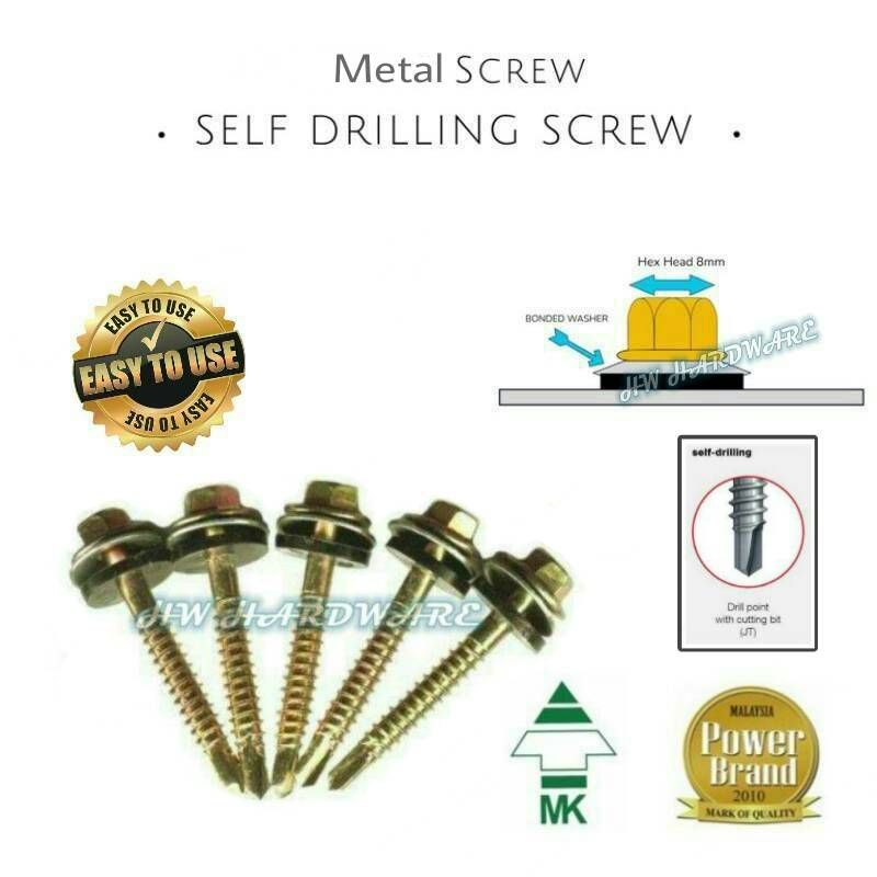 SELF DRILLING SCREW METAL SCREW DS-HW WITH WASHER SKRU BUMBUNG BESI ...