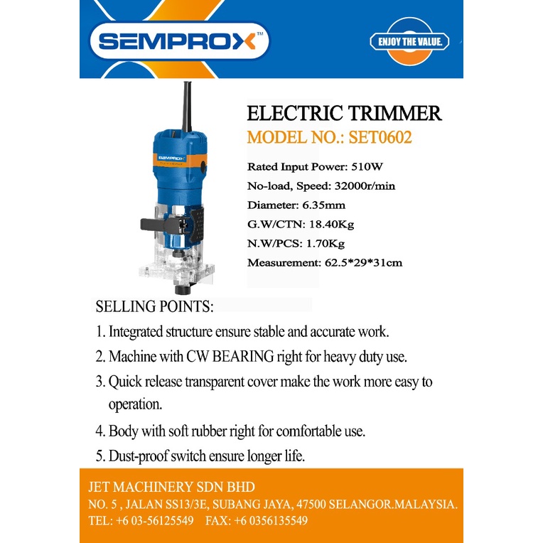 SEMPROX INDUSTRIAL ELECTRIC TRIMMER (SET0602) | Shopee Malaysia