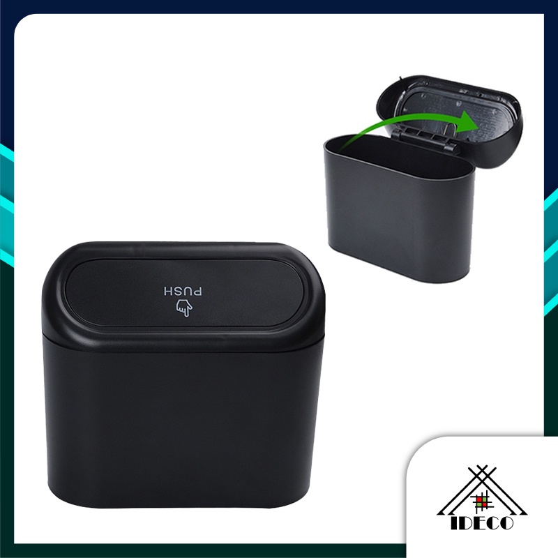 iDECO Universal Car Trash Can Garbage Flip Lid Dust bin Organizer Auto ...