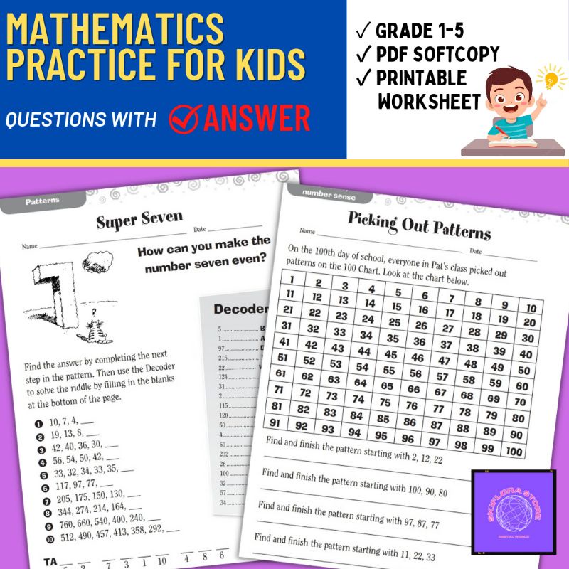 [SS19] Mathematics | Practice Maths with Answers Grade 1-5 | Printable ...