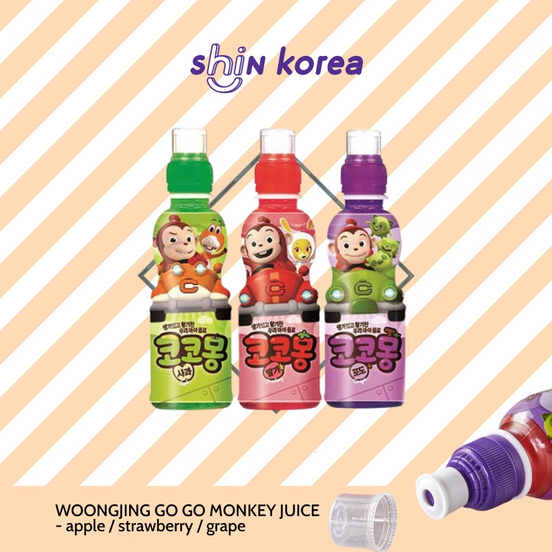 SHIN·KOREA Woongjin Go Go Monkey Fruit Juice ( Apple / Strawberry ...