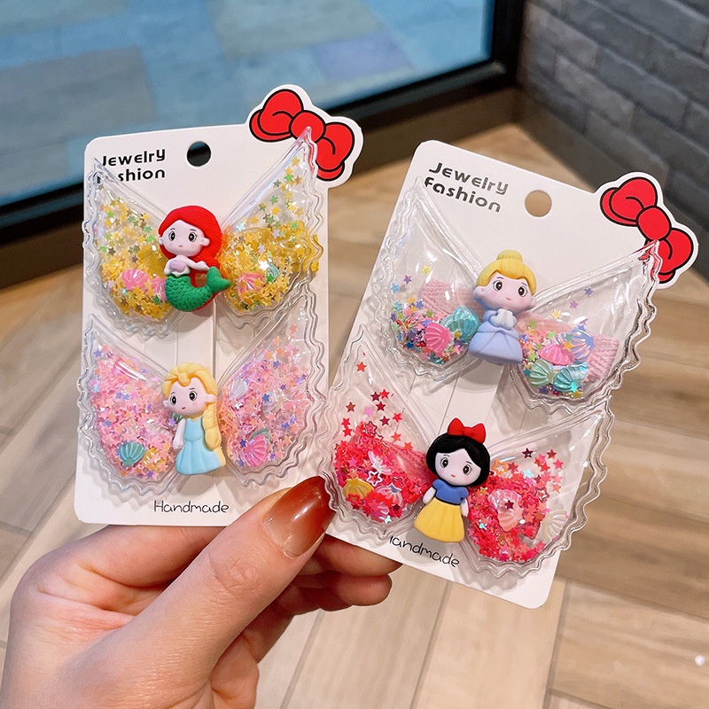 Cartoon Mermaid Frozen Baby Clip Children's Quicksand Cartoon Princess ...