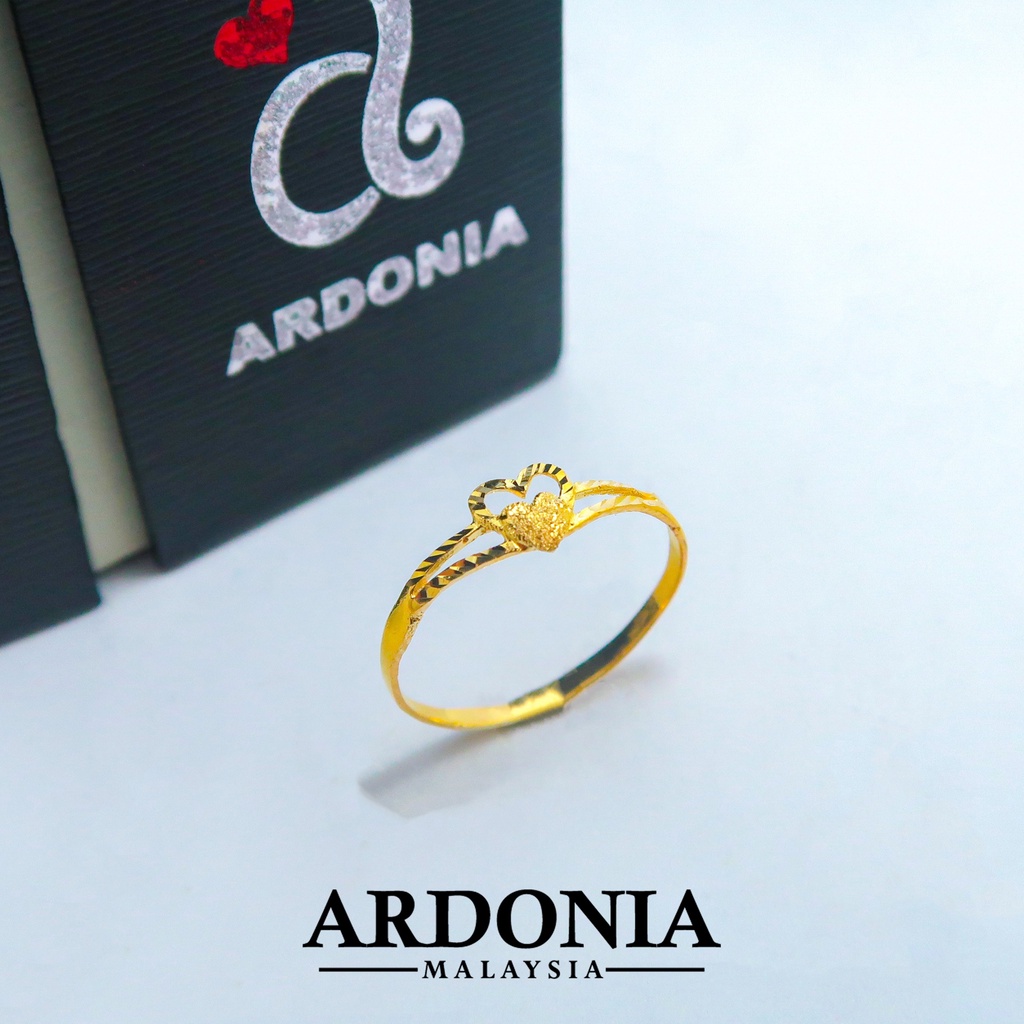 ARDONIA Cincin Double Heart 375 (9K Gold / 375 Gold) | Shopee Malaysia