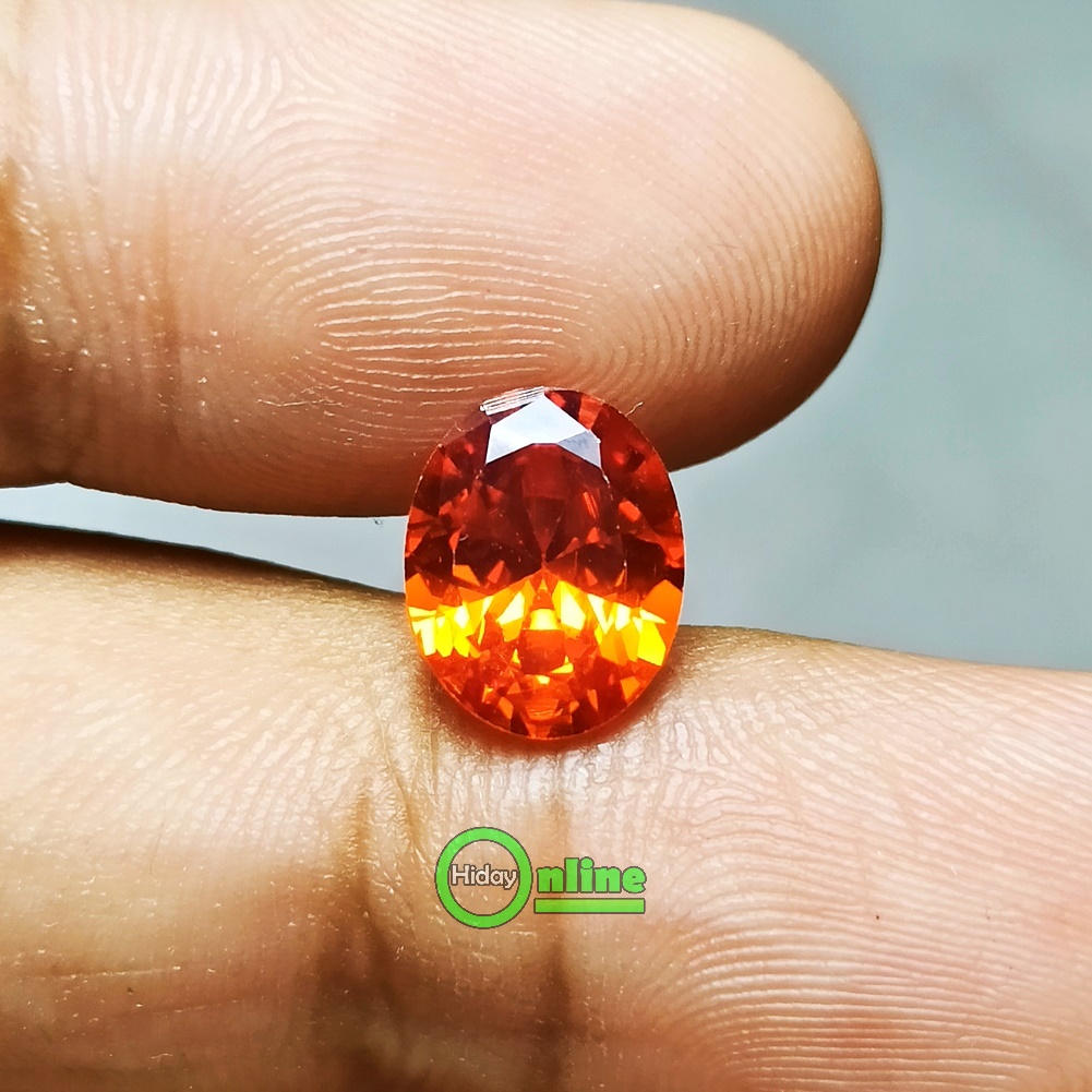 Gems STONE KING SAFIR ORANGE PAPARADCHA / PAPARACHA CUTTING | Shopee ...