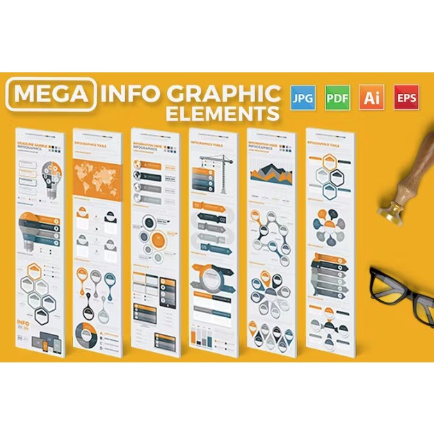 Mega Infographics Elements Design - Vector (AI, EPS, JPG, PDF) 🔥 ...