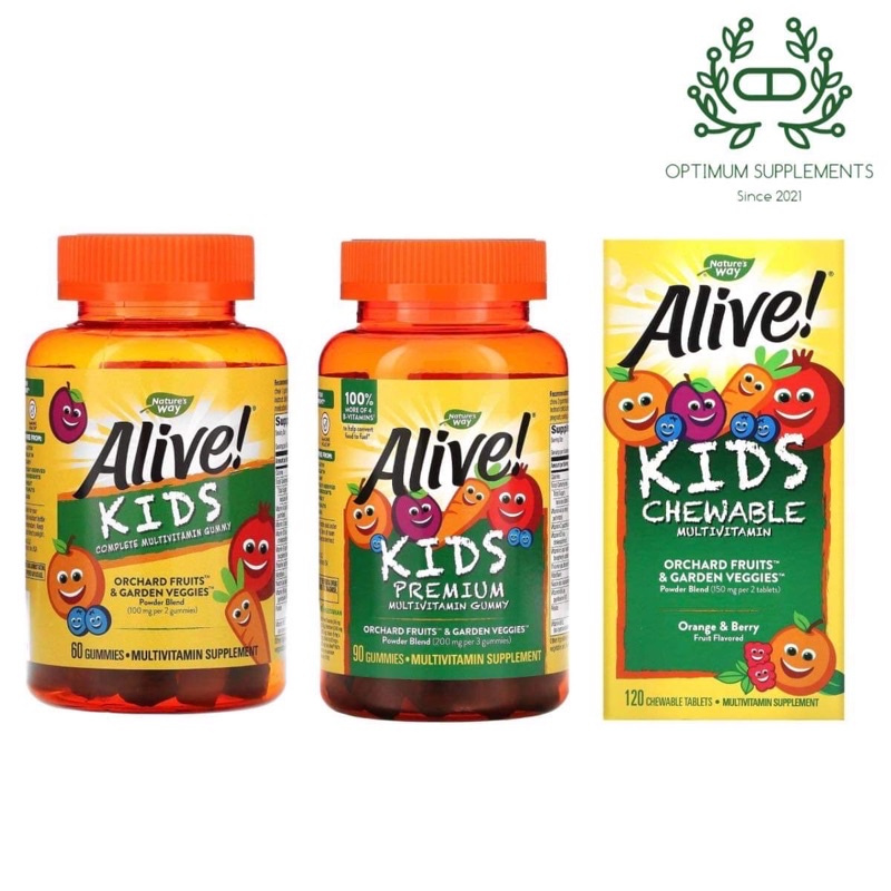 (Ready Stock) Nature's Way, Alive! Kid's Chewable Multivitamin, Orange ...