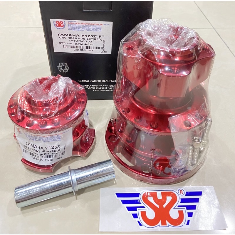 SYS CNC ALLOY FRONT & REAR RIM HUB DRAG YAMAHA Y125 Y125Z Y125ZR >> RED ...