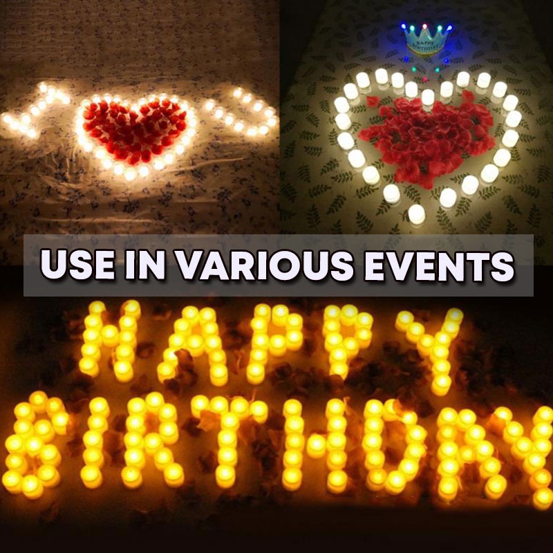 𝗙𝗥𝗘𝗘 𝗕𝗔𝗧𝗧𝗘𝗥𝗬 𝗫𝟮 》 Flicker Flameless Smokeless Romantic Mini LED Candle ...