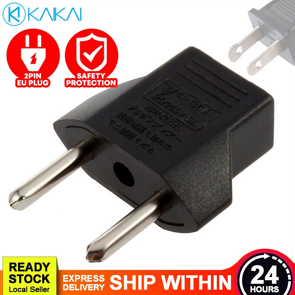 🔥PROMO🔥 Universal EU Output Adapter Electrical Plug Socket 2 Pin Input ...