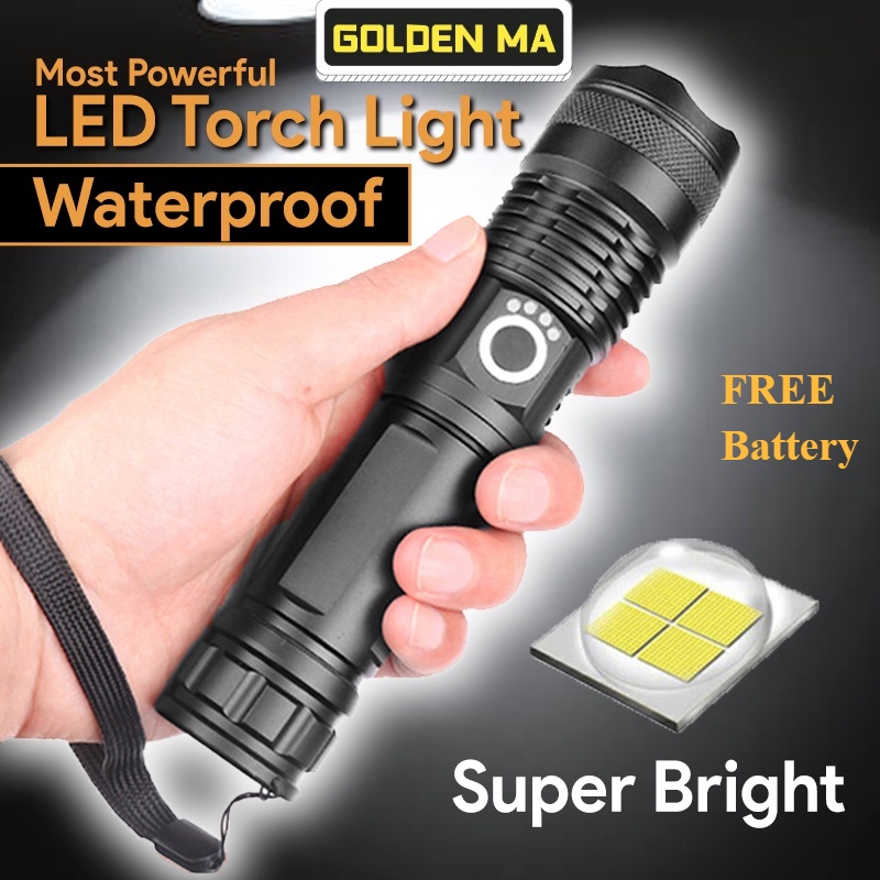 XHP50 50000 Lumens XLamp XHP50 / XHP70 Led Torch Light Lampu Suluh LED ...