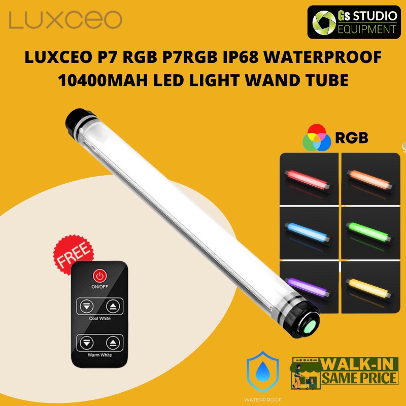 Luxceo P7RGB P7RGB PRO IP68 Waterproof LED Photo Video Light Wand Tube ...