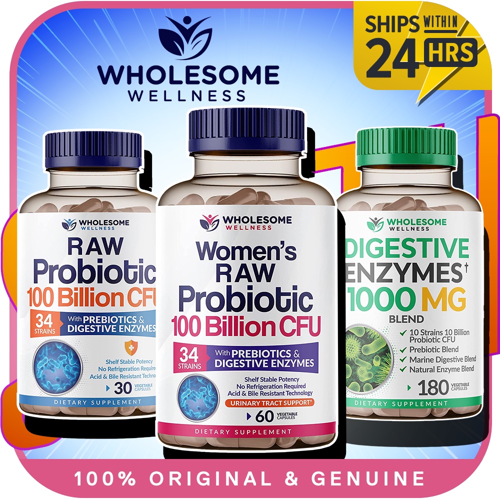 Wholesome Wellness Dr Formulated Raw Probiotic 100 Billion CFU | Adult ...