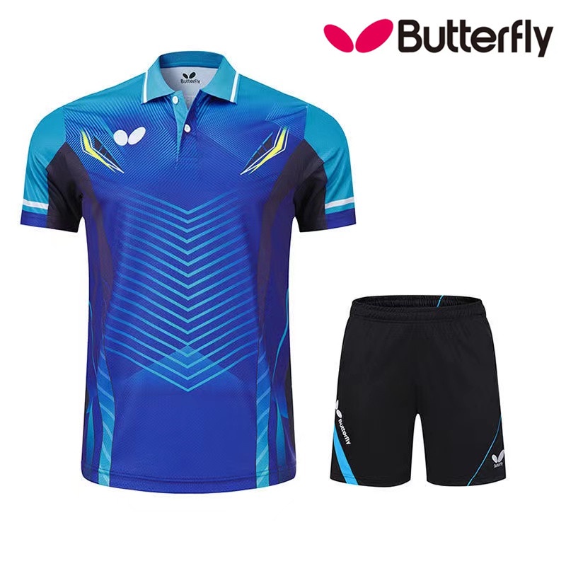 Butterfly table tennis clothing men's and women's tops quick-drying breathable summer men's and ...