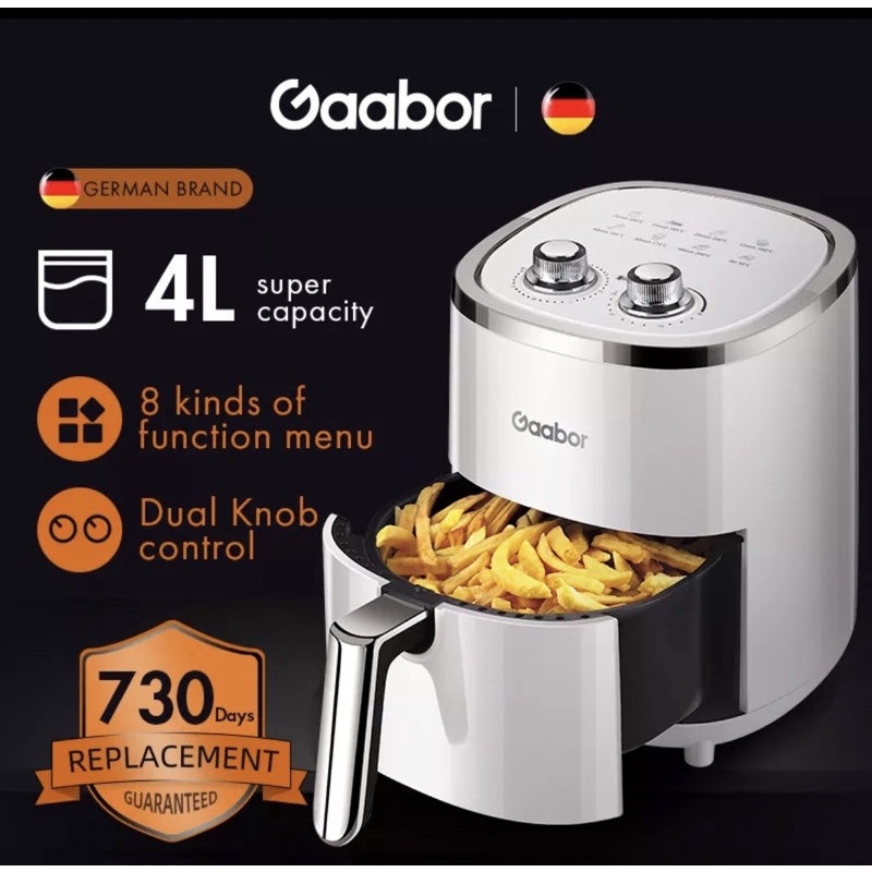 3 Years Warranty] Gaabor Air Fryer Oven 4L Knob Control Double Safety ...