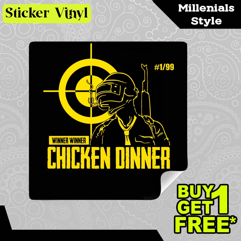 Chicken DINNER PUBG Gaming Stickers Unique Images Cool and Contemporary ...