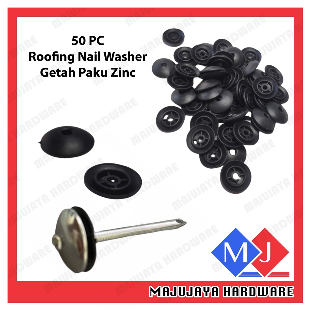 50PCS PVC Black Rubber Washer Pelapik Getah Hitam Untuk Paku Payung ...