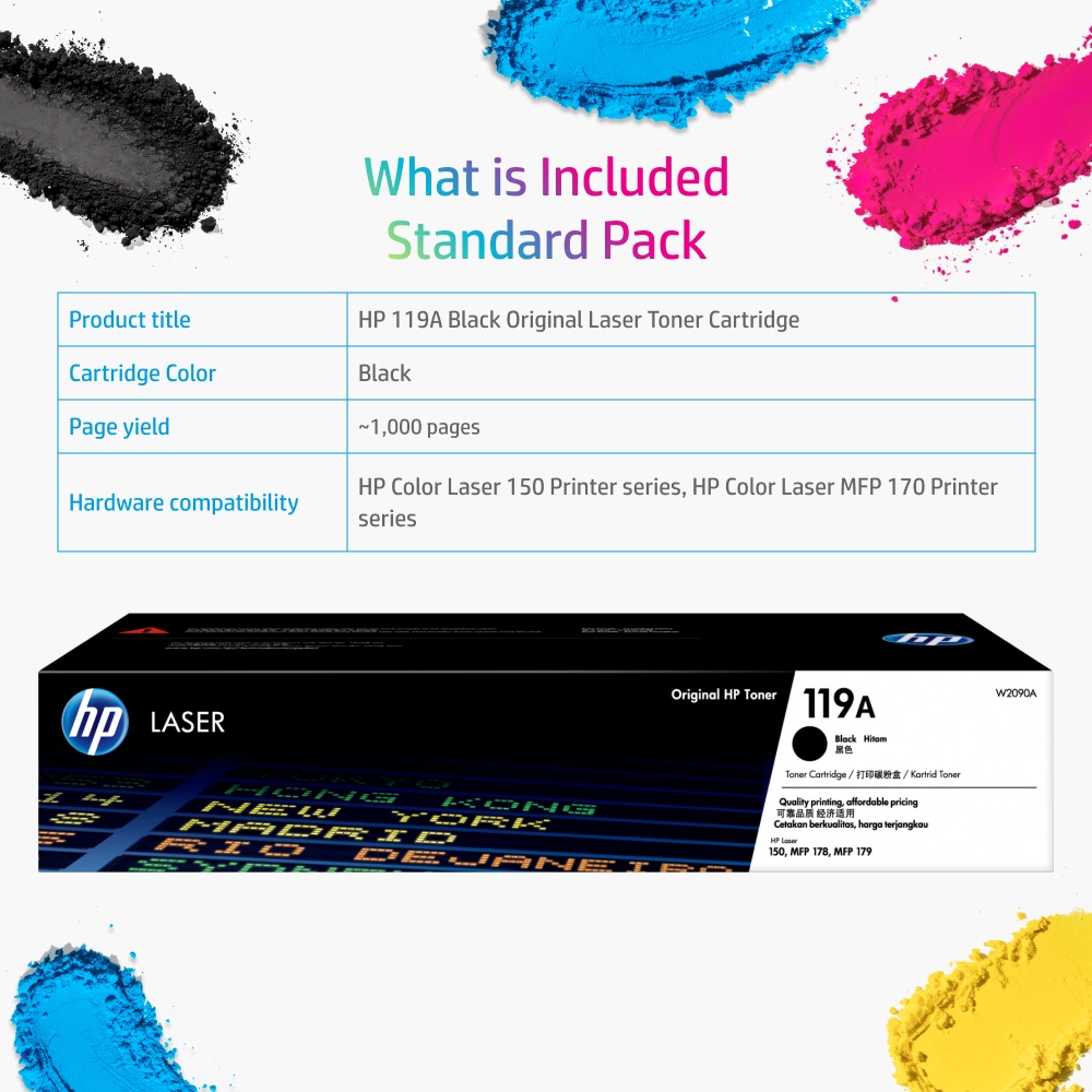 HP 119A Original Laser Toner Cartridge - W2090A Black/W2091A Cyan ...