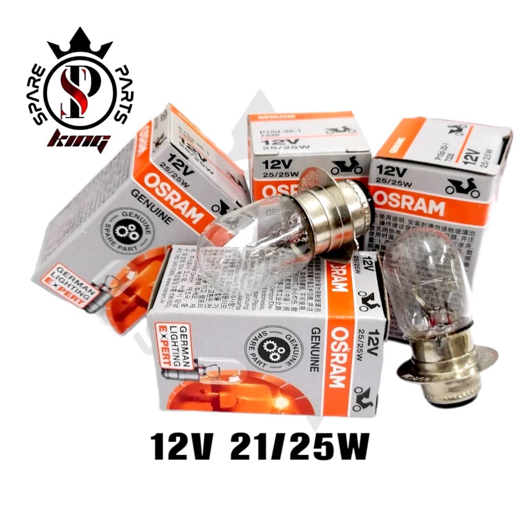 ORI OSRAM BULB DEPAN FRONT BLUB 12\V 25/25W T19 LC135 V1V2V3 SRL Y125Z ...