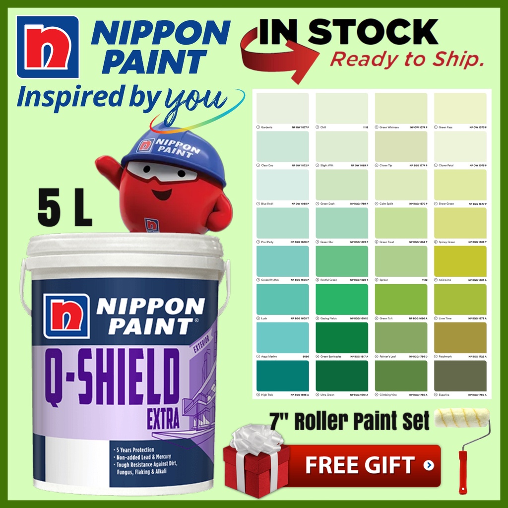 NIPPON Q SHIELD 5 LITER EXTERIOR WALL PAINT /CAT DINDING LUAR RUMAH ...