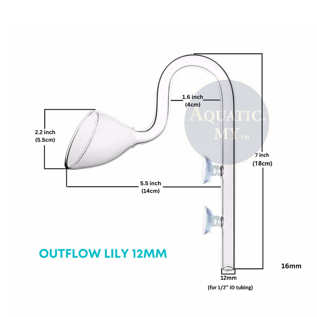 Premium Quality Aquarium Glass Lily Pipe Inflow Outflow Skimmer Pipe ...