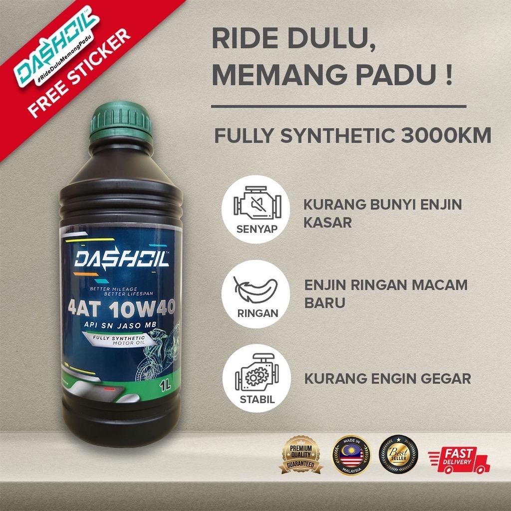 DashOil 4T 10w40 1L Semi Synthetic SN Motorcycle Engine Oil Minyak ...