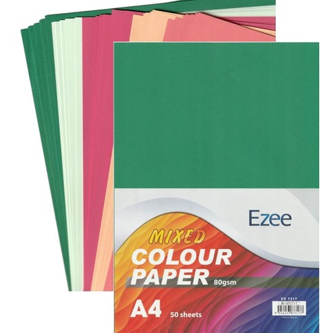 EZee White Paper and Color Paper Mix Colours 70 / 80 / 120 / 160 gsm ...